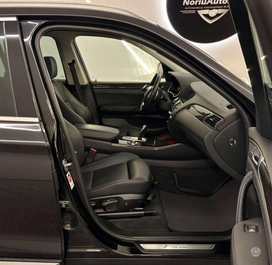 Black BMW X3 2017 in Marijampole, with an engine capacity of 2.00 L and mileage of 272 thousand km for 16450 €, photo 17 on AUTOMOTO.COM.LV