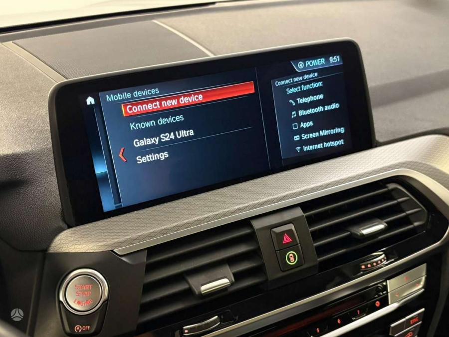 Black BMW X3 2018 in Marijampole, with an engine capacity of 2.99 L and mileage of 274 thousand km for 22350 €, photo 5 on AUTOMOTO.COM.LV
