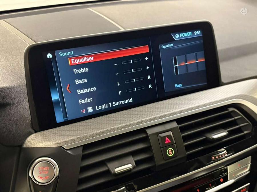 Black BMW X3 2018 in Marijampole, with an engine capacity of 2.99 L and mileage of 274 thousand km for 22350 €, photo 27 on AUTOMOTO.COM.LV