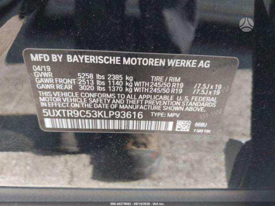 Black BMW X3 2019 in Klaipeda, with an engine capacity of 2.00 L and mileage of 129 thousand km for 11100 €, photo 10 on AUTOMOTO.COM.LV