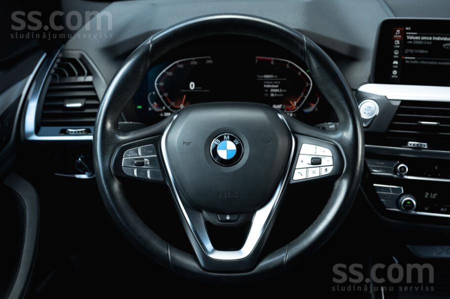 Black BMW X3 2020 in Riga, with an engine capacity of 2.00 L and mileage of 63 thousand km for 28500 €, photo 11 on AUTOMOTO.COM.LV