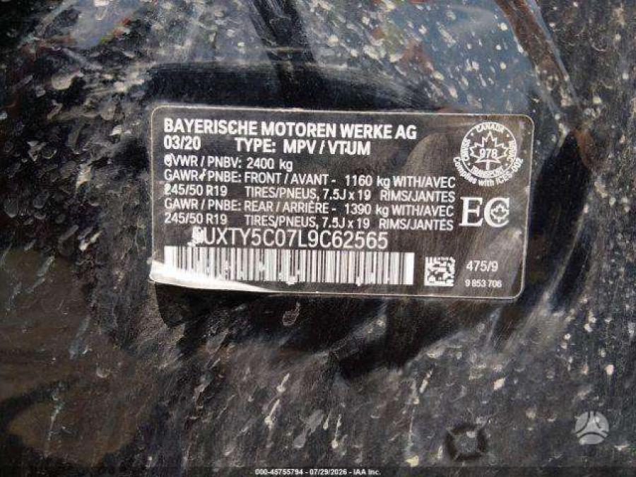 Black BMW X3 2020 in Klaipeda, with an engine capacity of 2.00 L and mileage of 217 thousand km for 10300 €, photo 15 on AUTOMOTO.COM.LV