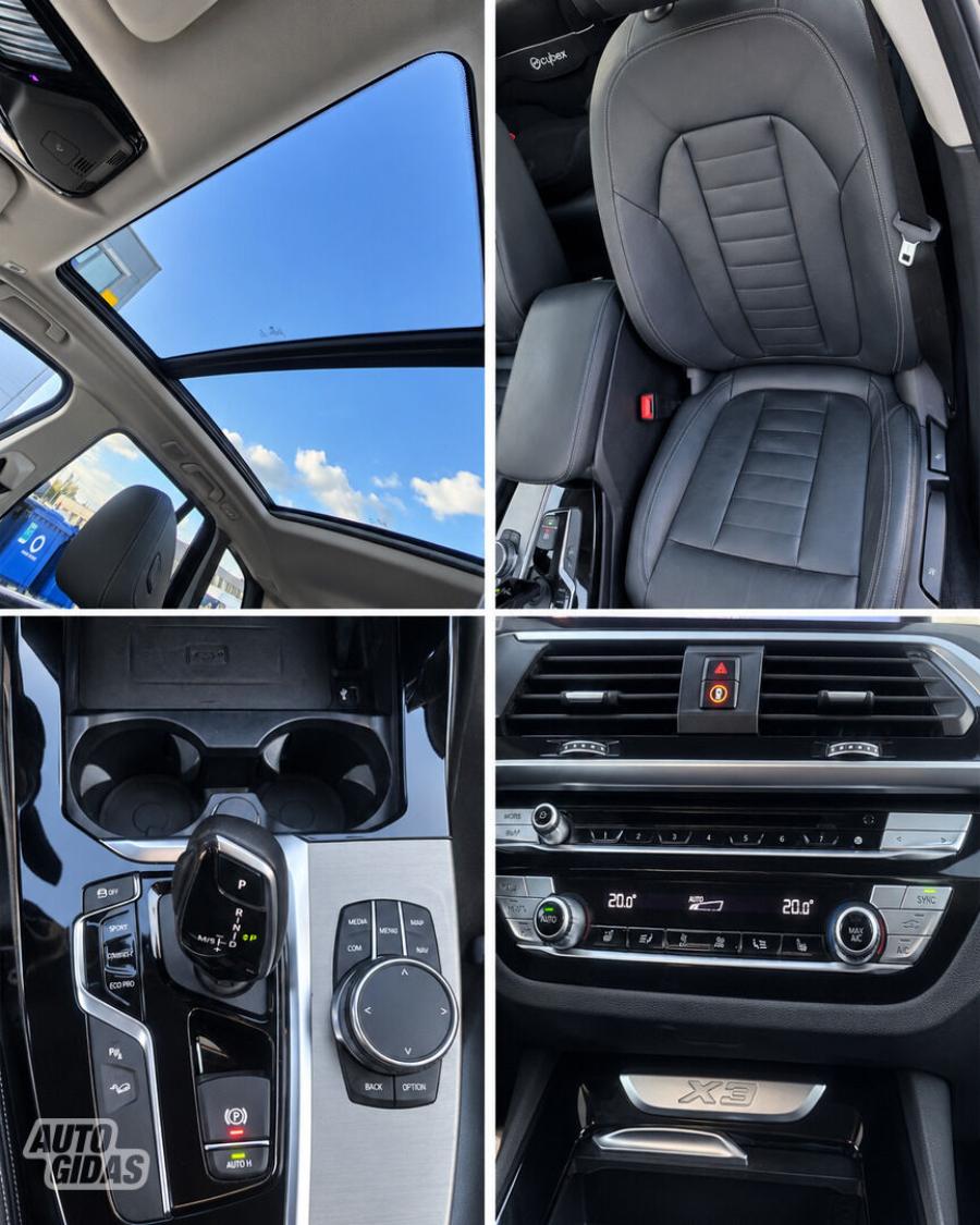 Black BMW X3 2020 in Kaunas, with an engine capacity of 3.00 L and mileage of 155 thousand km for 28999 €, photo 20 on AUTOMOTO.COM.LV