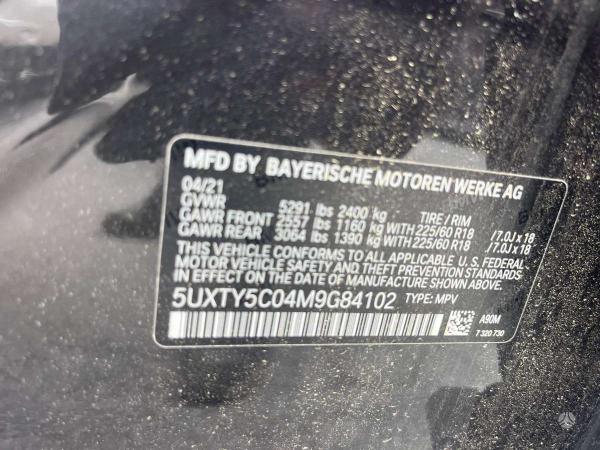 Melns BMW X3 2021 Utena, ar dzinēja tilpumu 2.00 L un nobraukumu 60 tūkst. km par 15000 €, foto 8 vietnē AUTOMOTO.COM.LV