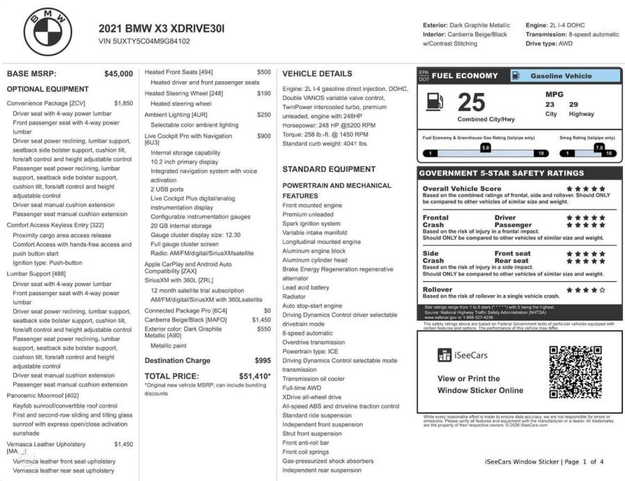 Melns BMW X3 2021 Utena, ar dzinēja tilpumu 2.00 L un nobraukumu 60 tūkst. km par 15000 €, foto 12 vietnē AUTOMOTO.COM.LV