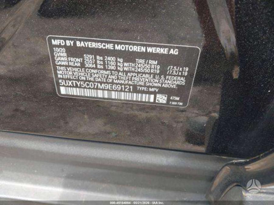 Black BMW X3 2021 in Klaipeda, with an engine capacity of 2.00 L and mileage of 92 thousand km for 13200 €, photo 10 on AUTOMOTO.COM.LV