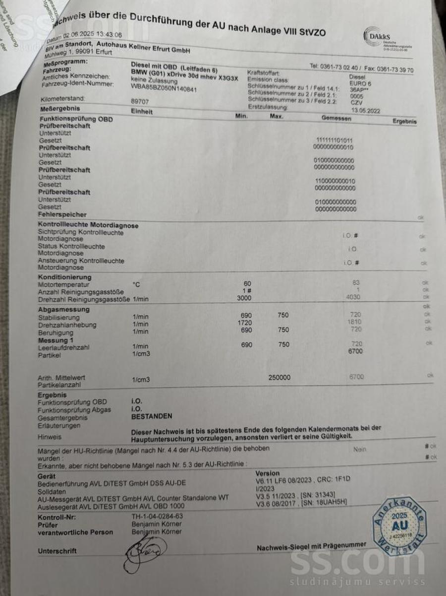 Черный БМВ Х3 2022 в Кулдига, объемом двигателя 3.00 л и пробегом 114 тыс. км за 45990 €, фото 23 на AUTOMOTO.COM.LV