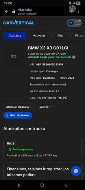 Черный БМВ Х3 2023 в Клайпеда, объемом двигателя 2.00 л и пробегом 59 тыс. км за 37500 €, фото 20 на AUTOMOTO.COM.LV