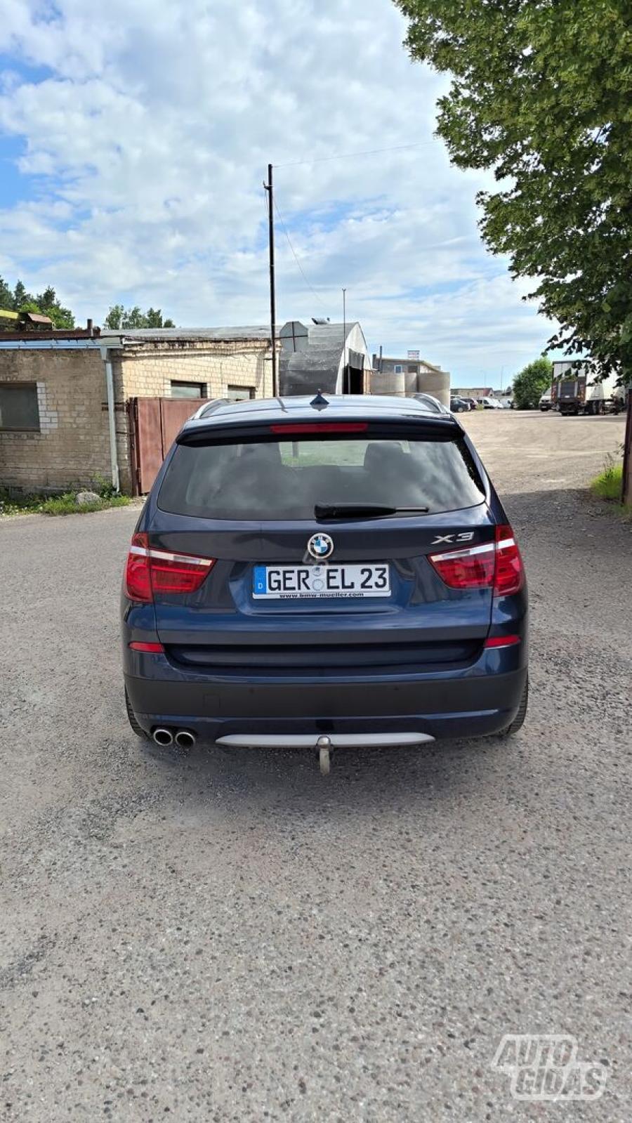 Blue BMW X3 2012 in Utena, with an engine capacity of 3.00 L and mileage of 192 thousand km for 9200 €, photo 6 on AUTOMOTO.COM.LV