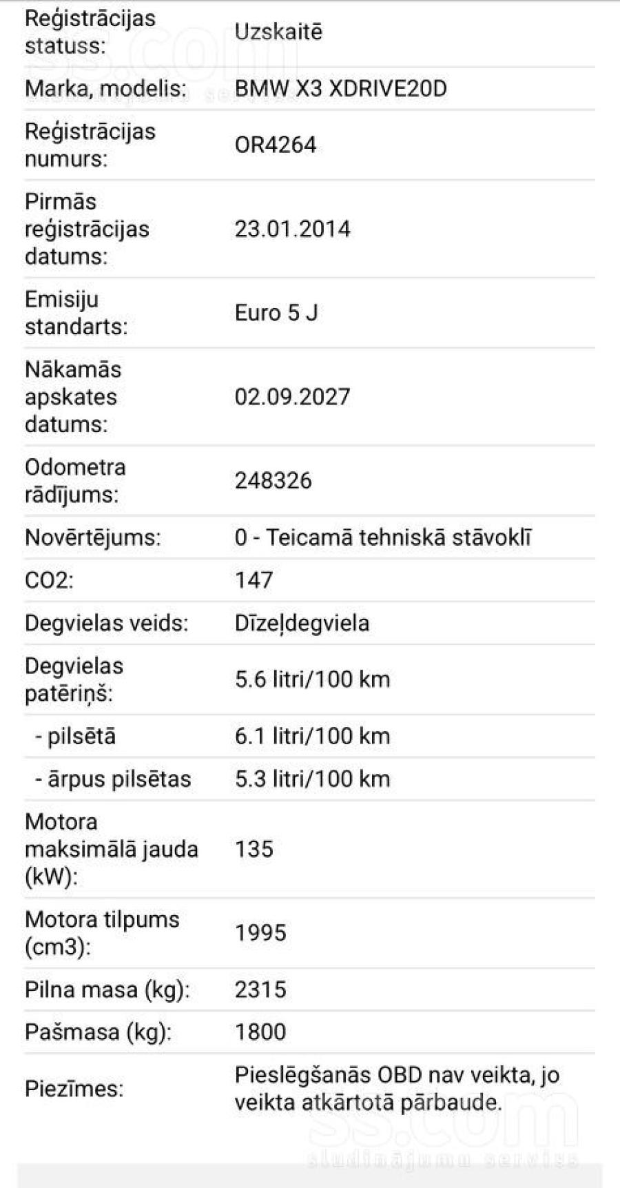 Zils BMW X3 2014 Rēzekne, ar dzinēja tilpumu 2.00 L un nobraukumu 249 tūkst. km par 8990 €, foto 33 vietnē AUTOMOTO.COM.LV
