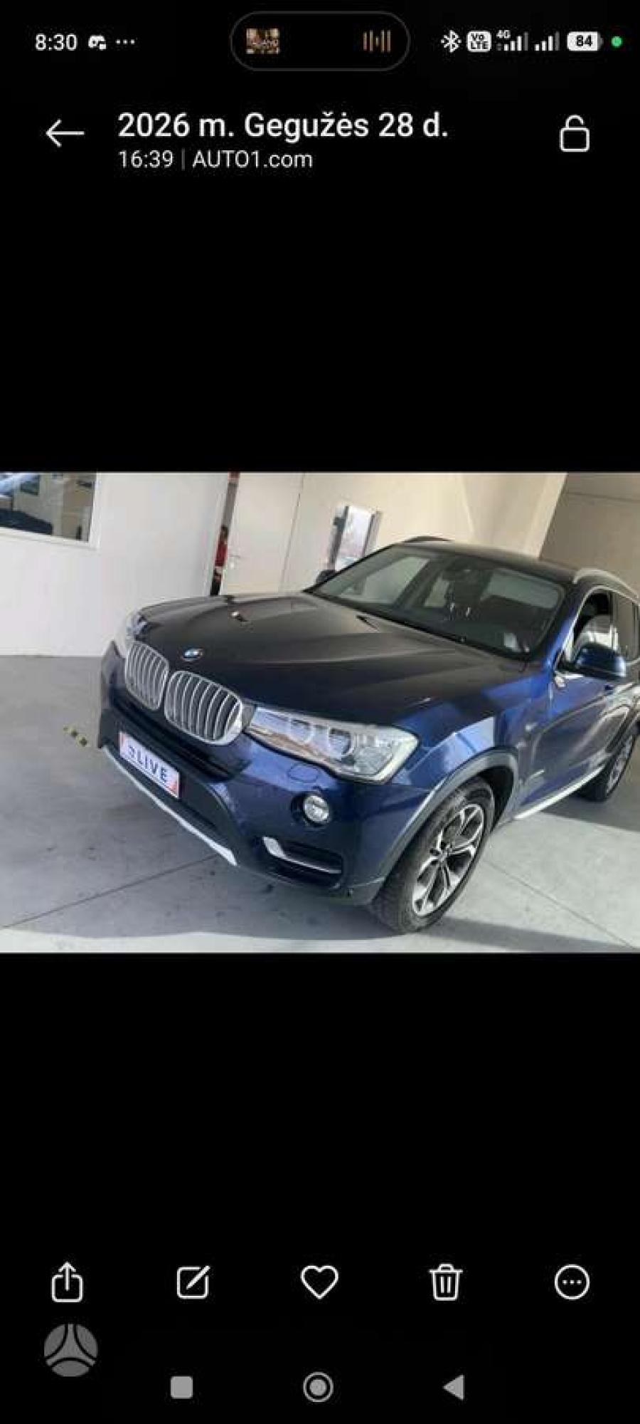 Blue BMW X3 2015 in Ignalina, with an engine capacity of 2.00 L and mileage of 269 thousand km for 11900 €, photo 3 on AUTOMOTO.COM.LV