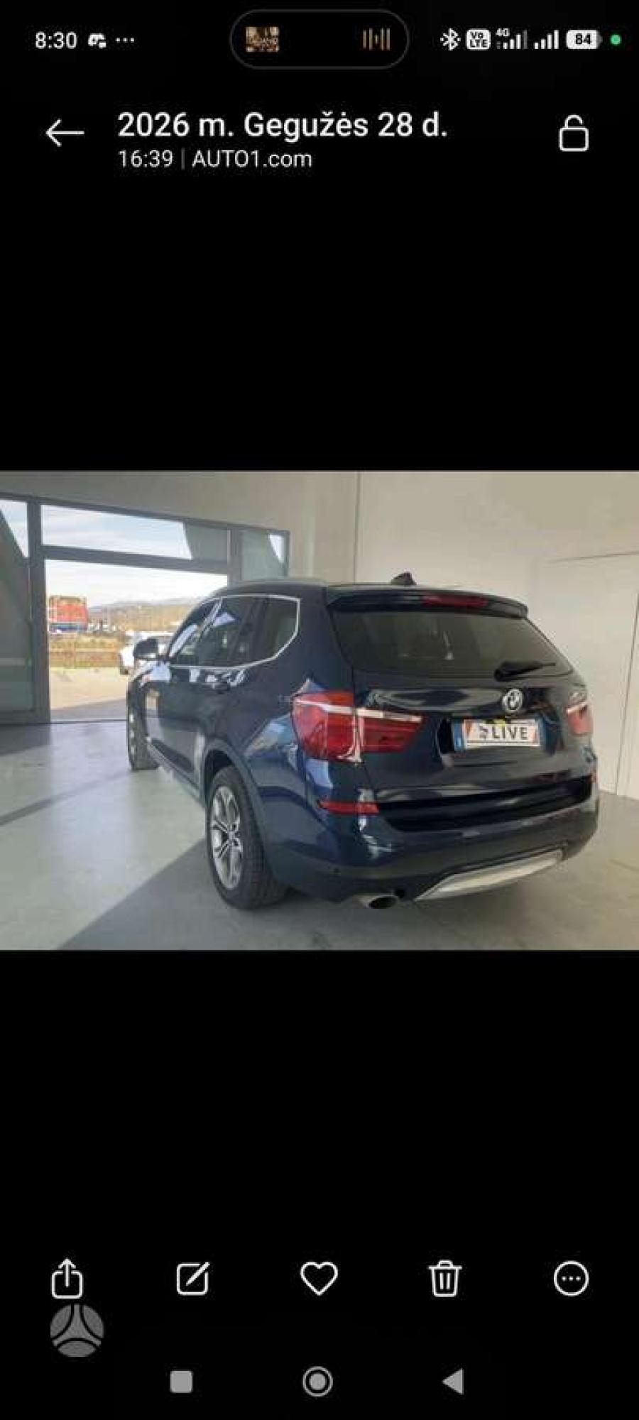 Blue BMW X3 2015 in Ignalina, with an engine capacity of 2.00 L and mileage of 269 thousand km for 11900 €, photo 11 on AUTOMOTO.COM.LV