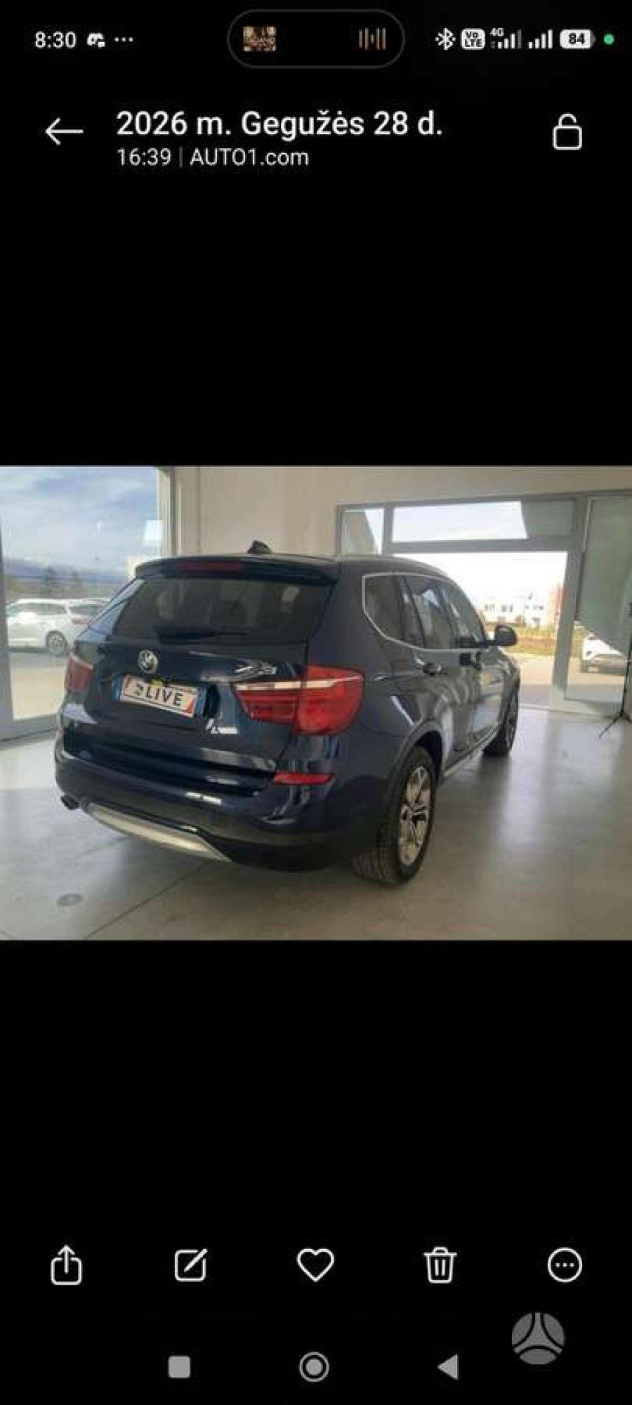 Blue BMW X3 2015 in Ignalina, with an engine capacity of 2.00 L and mileage of 269 thousand km for 11900 €, photo 12 on AUTOMOTO.COM.LV
