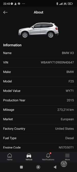 Zils BMW X3 2015 Šauļi, ar dzinēja tilpumu 2.99 L un nobraukumu 280 tūkst. km par 15600 €, foto 21 vietnē AUTOMOTO.COM.LV