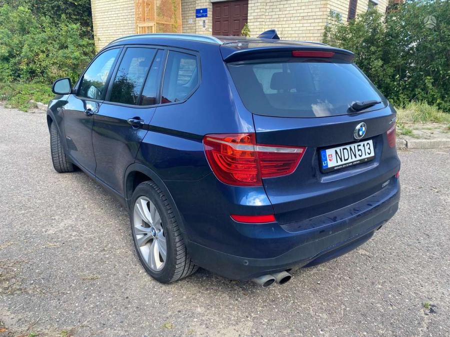 Blue BMW X3 2016 in Vilnius, with an engine capacity of 2.00 L and mileage of 181 thousand km for 11500 €, photo 6 on AUTOMOTO.COM.LV