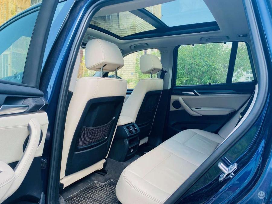 Blue BMW X3 2016 in Vilnius, with an engine capacity of 2.00 L and mileage of 181 thousand km for 11500 €, photo 11 on AUTOMOTO.COM.LV