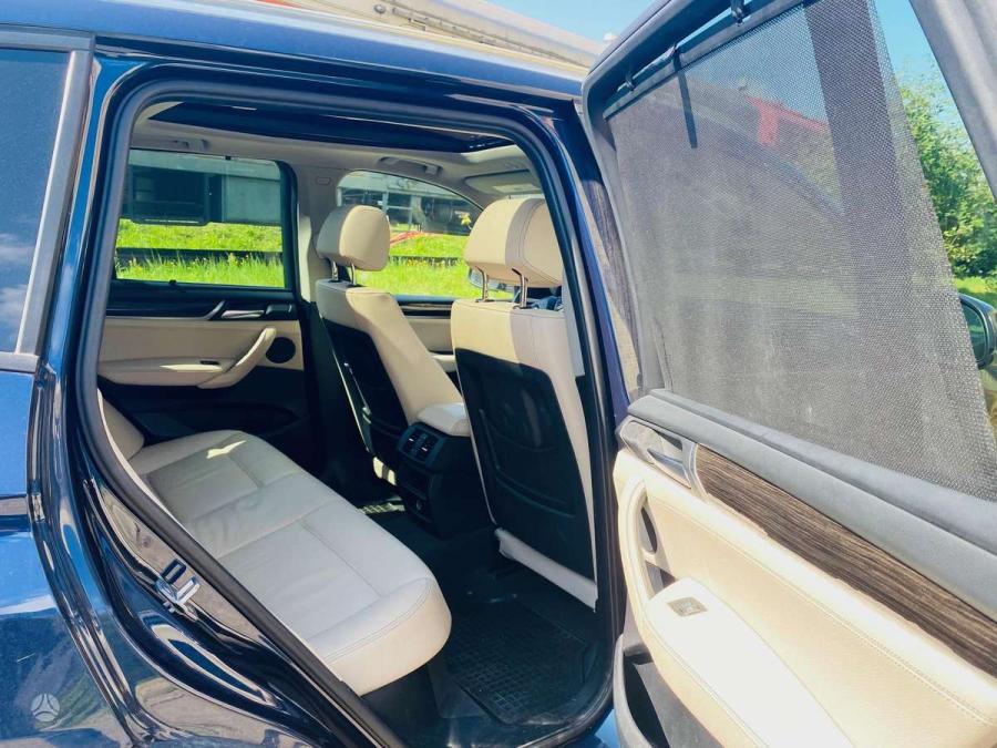 Blue BMW X3 2016 in Vilnius, with an engine capacity of 2.00 L and mileage of 181 thousand km for 11500 €, photo 12 on AUTOMOTO.COM.LV