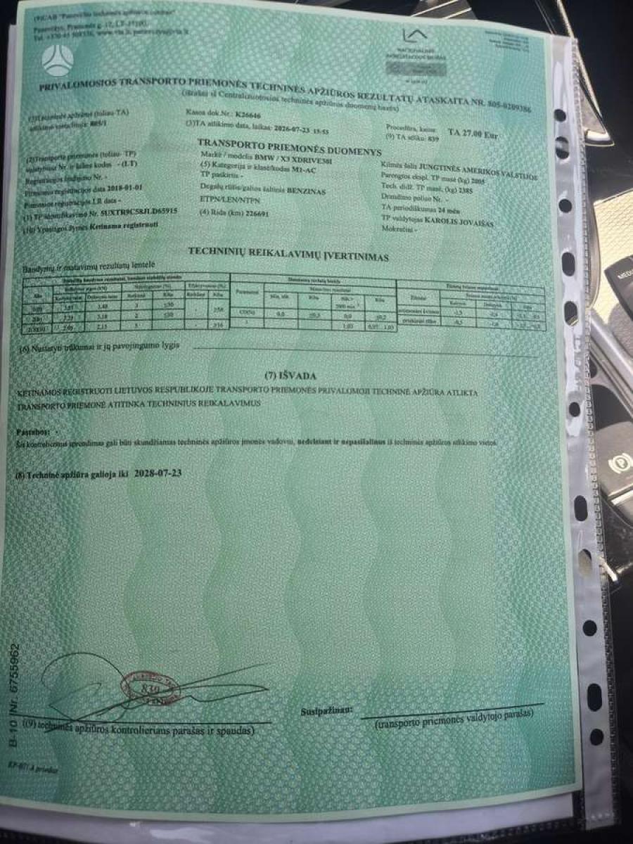 Синий БМВ Х3 2018 в Паневежис, объемом двигателя 2.00 л и пробегом 226 тыс. км за 17500 €, фото 51 на AUTOMOTO.COM.LV