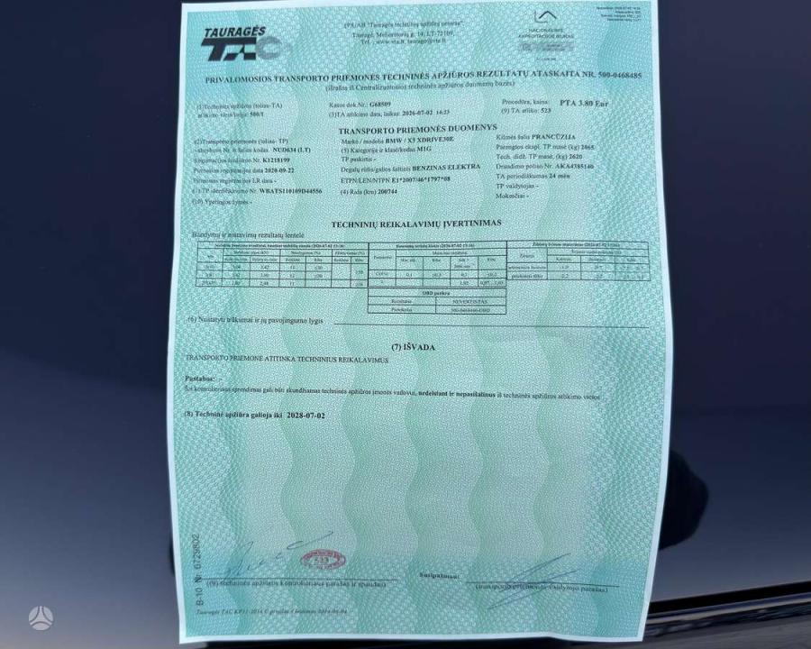Blue BMW X3 2020 in Taurage, with an engine capacity of 2.00 L and mileage of 201 thousand km for 24500 €, photo 39 on AUTOMOTO.COM.LV