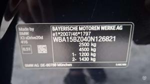 Синий БМВ Х3 2022 в Шяуляй, объемом двигателя 2.00 л и пробегом 115 тыс. км за 39900 €, фото 28 на AUTOMOTO.COM.LV