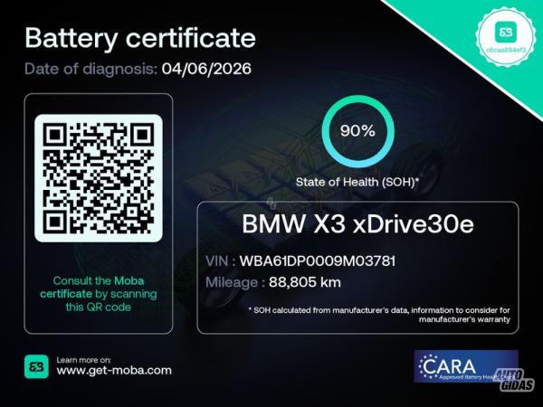 Синий БМВ Х3 2022 в Каунас, объемом двигателя 2.00 л и пробегом 89 тыс. км за 46271 €, фото 2 на AUTOMOTO.COM.LV