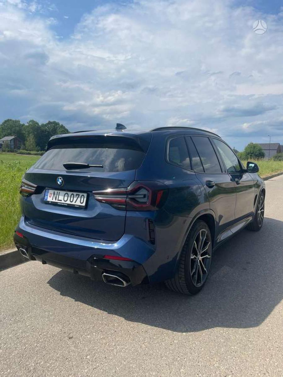Blue BMW X3 2023 in Vilnius, with an engine capacity of 2.99 L and mileage of 37 thousand km for 48500 €, photo 5 on AUTOMOTO.COM.LV