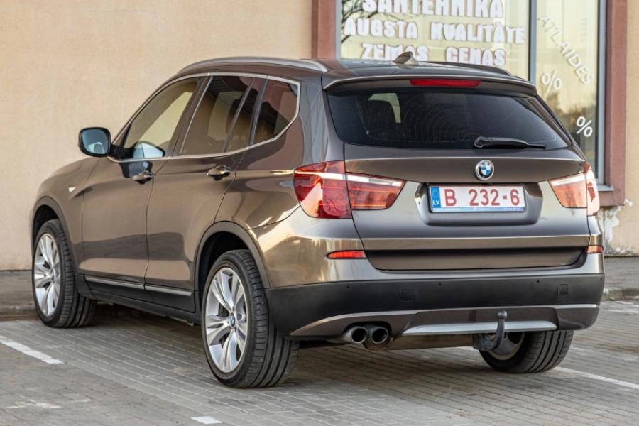 Brown BMW X3 2012 in Riga, with an engine capacity of 3.00 L and mileage of 266 thousand km for 12990 €, photo 29 on AUTOMOTO.COM.LV