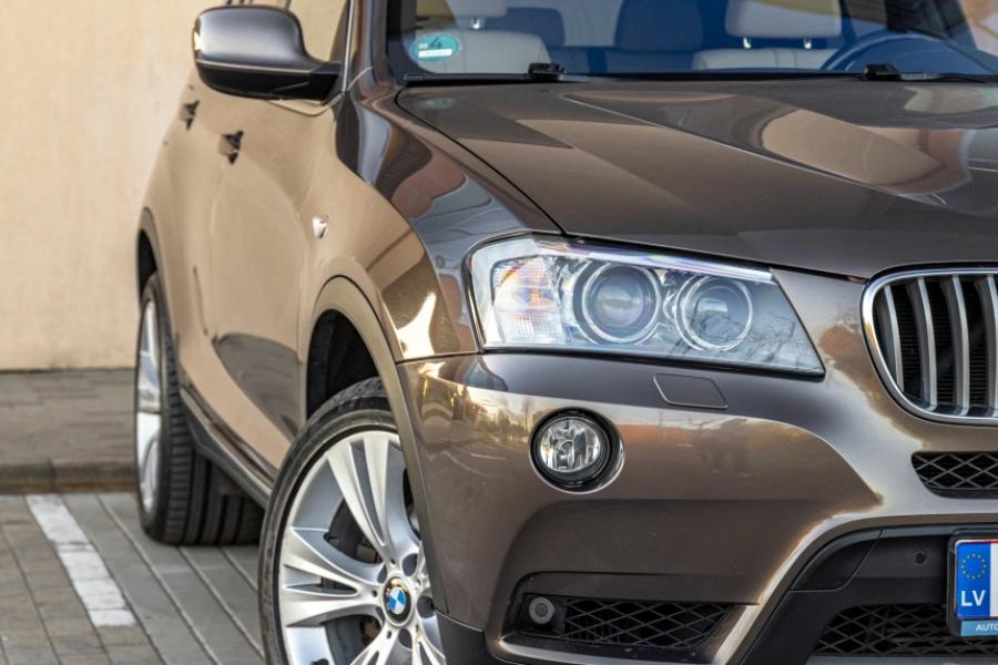 Brown BMW X3 2012 in Riga, with an engine capacity of 3.00 L and mileage of 266 thousand km for 12990 €, photo 30 on AUTOMOTO.COM.LV
