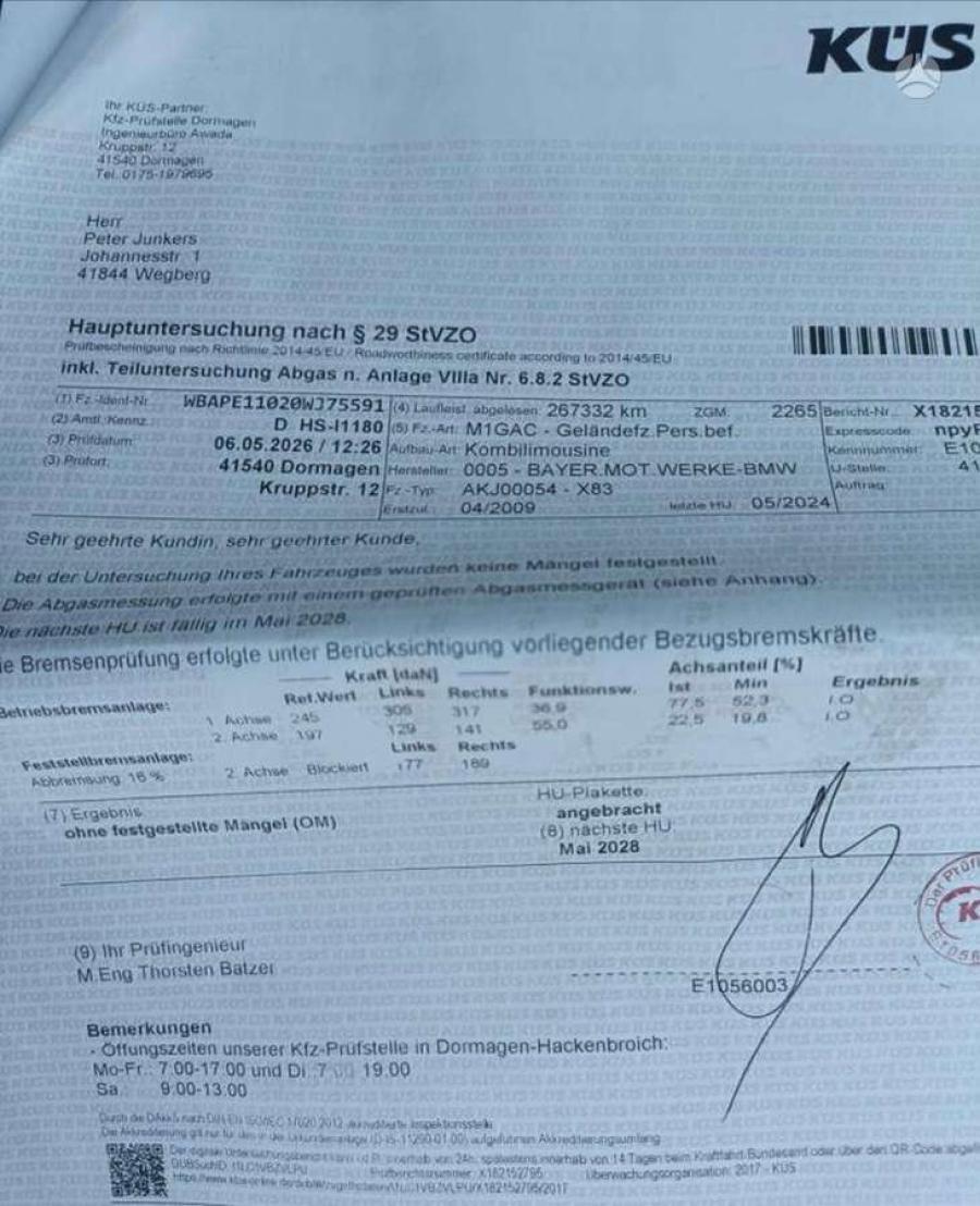БМВ Х3 2009 в Вильнюс, объемом двигателя 2.00 л и пробегом 257 тыс. км за 4599 €, фото 19 на AUTOMOTO.COM.LV