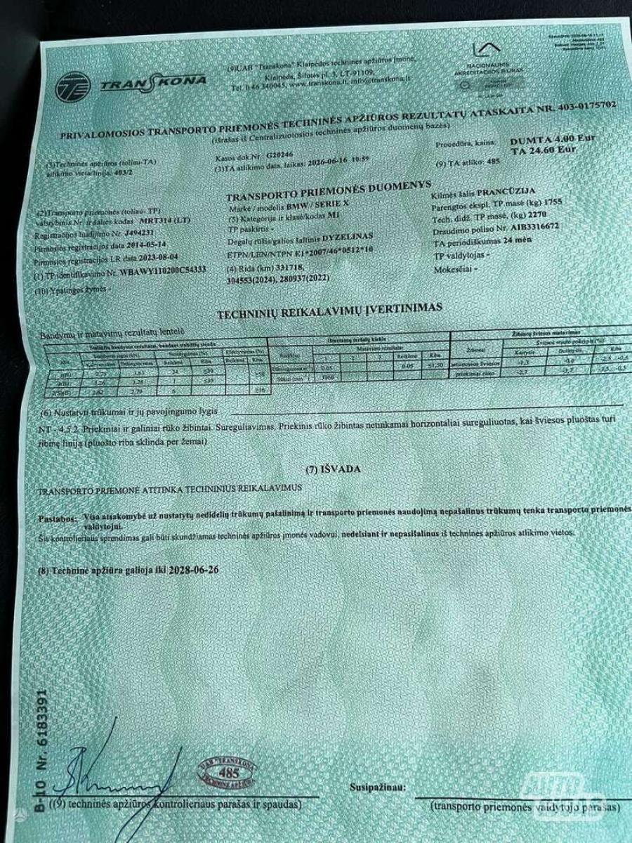 БМВ Х3 2014 в Шилале, объемом двигателя 2.00 л и пробегом 335 тыс. км за 7900 €, фото 23 на AUTOMOTO.COM.LV