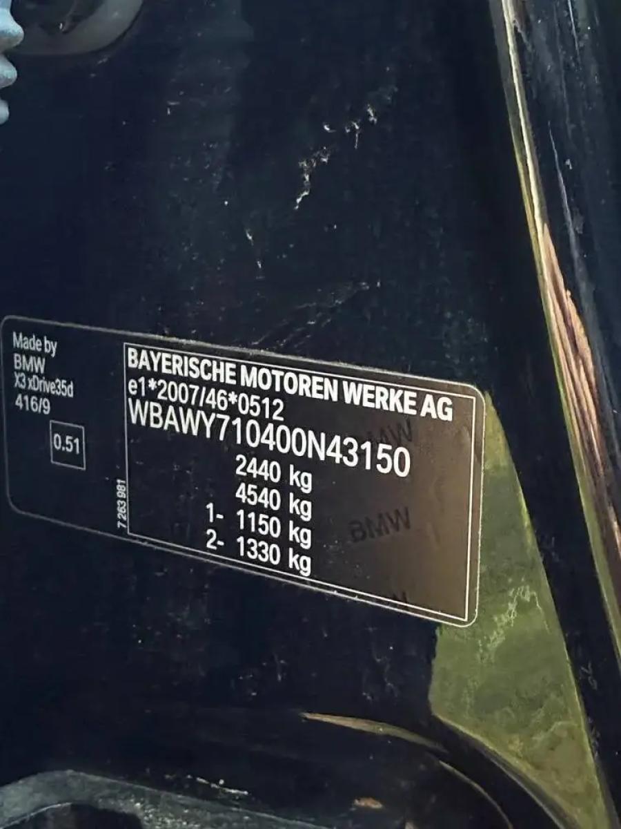 BMW X3 2017 Rīga, ar dzinēja tilpumu 3.00 L un nobraukumu 254 tūkst. km par 17280 €, foto 19 vietnē AUTOMOTO.COM.LV