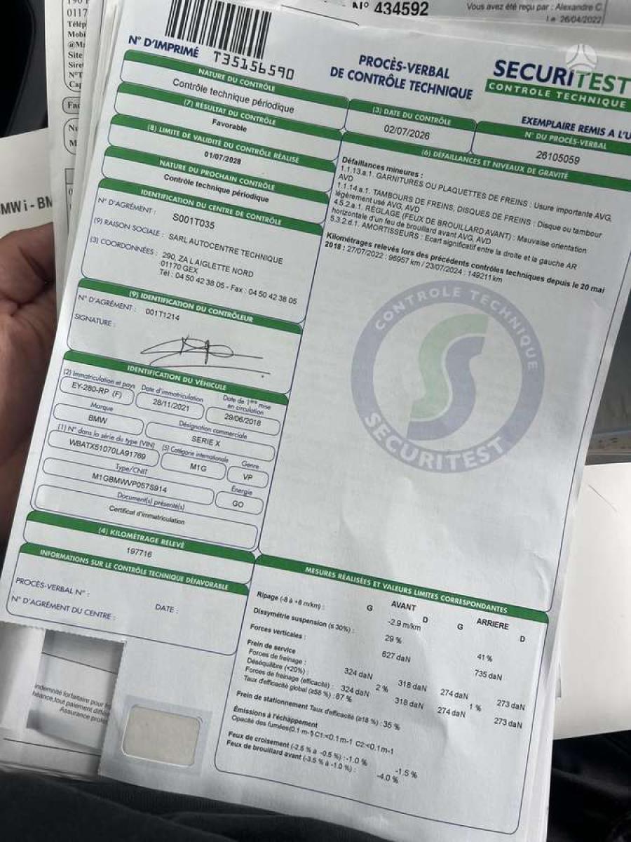 BMW X3 2019 in Ukmerge, with an engine capacity of 2.00 L and mileage of 203 thousand km for 25550 €, photo 35 on AUTOMOTO.COM.LV