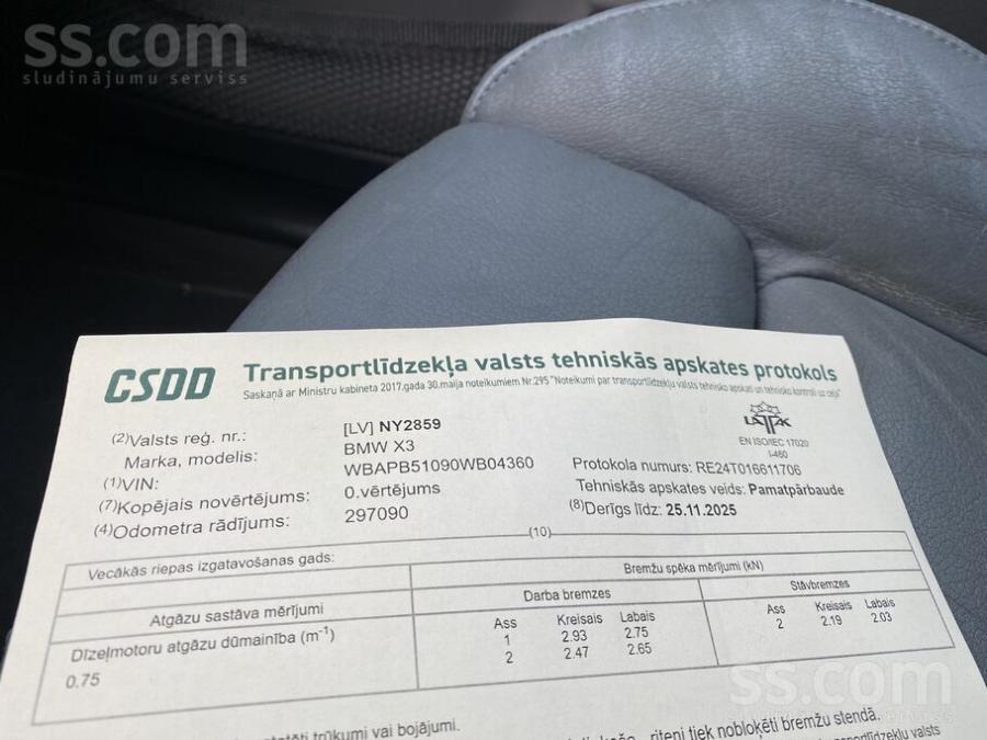 Pelēks BMW X3 2004 Rēzekne, ar dzinēja tilpumu 3.00 L un nobraukumu 0 tūkst. km par 4550 €, foto 11 vietnē AUTOMOTO.COM.LV