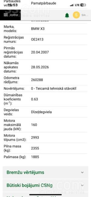 Pelēks BMW X3 2007 Rīga, ar dzinēja tilpumu 3.00 L un nobraukumu 260 tūkst. km par 6550 €, foto 28 vietnē AUTOMOTO.COM.LV