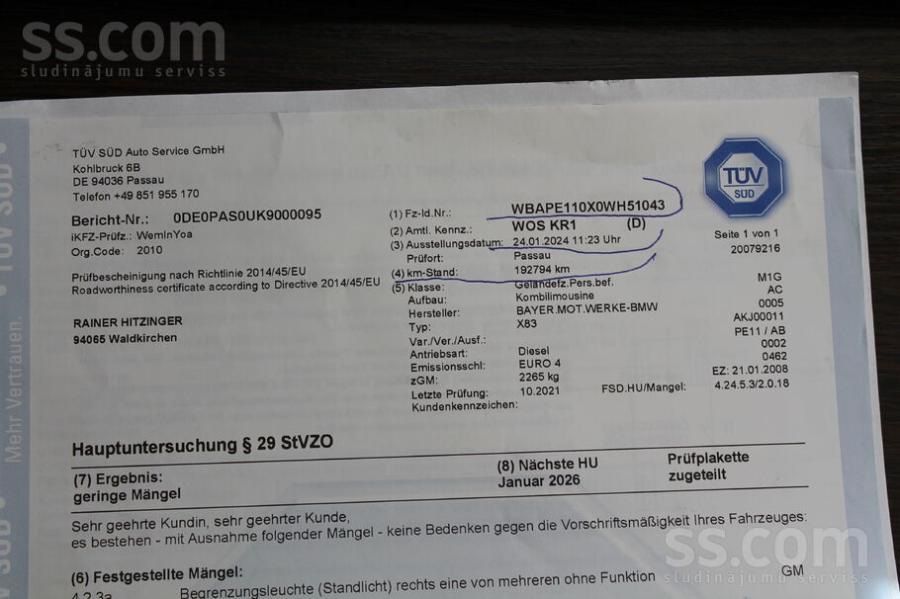 Серый БМВ Х3 2008 в Даугавпилс, объемом двигателя 2.00 л и пробегом 211 тыс. км за 6690 €, фото 24 на AUTOMOTO.COM.LV