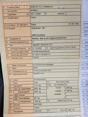 Pelēks BMW X3 2009 Ludza, ar dzinēja tilpumu 2.00 L un nobraukumu 325 tūkst. km par 5290 €, foto 21 vietnē AUTOMOTO.COM.LV