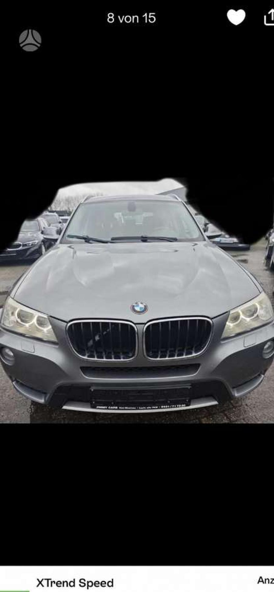 Pelēks BMW X3 2010 Telšiai, ar dzinēja tilpumu 2.00 L un nobraukumu 230 tūkst. km par 8500 €, foto 2 vietnē AUTOMOTO.COM.LV