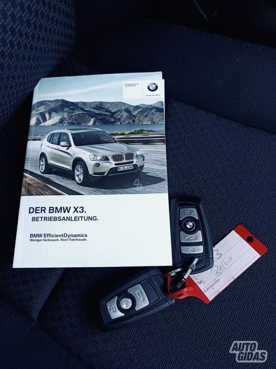 Grey BMW X3 2012 in Utena, with an engine capacity of 2.00 L and mileage of 249 thousand km for 11150 €, photo 34 on AUTOMOTO.COM.LV