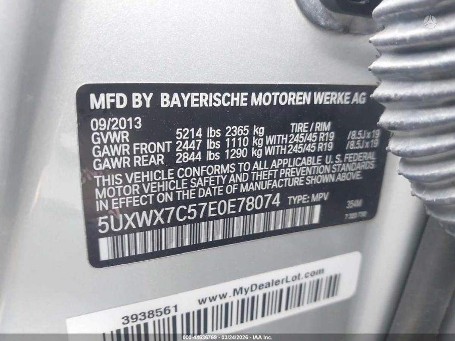 Pelēks BMW X3 2014 Viļņa, ar dzinēja tilpumu 2.98 L un nobraukumu 97 tūkst. km par 7500 €, foto 15 vietnē AUTOMOTO.COM.LV