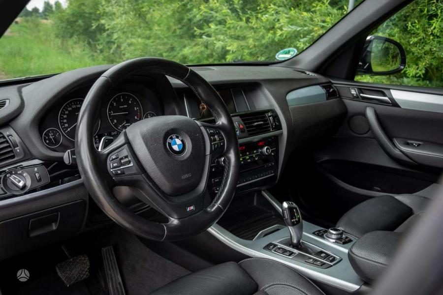 Grey BMW X3 2015 in Elektrenai, with an engine capacity of 2.00 L and mileage of 211 thousand km for 14750 €, photo 10 on AUTOMOTO.COM.LV