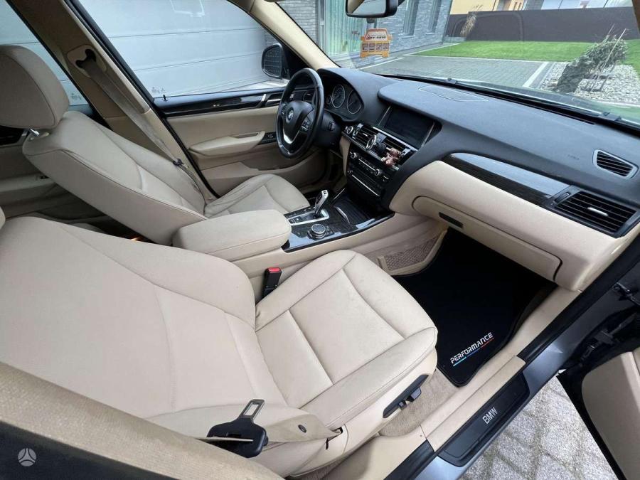 Grey BMW X3 2015 in Kaunas, with an engine capacity of 2.00 L and mileage of 265 thousand km for 9500 €, photo 16 on AUTOMOTO.COM.LV