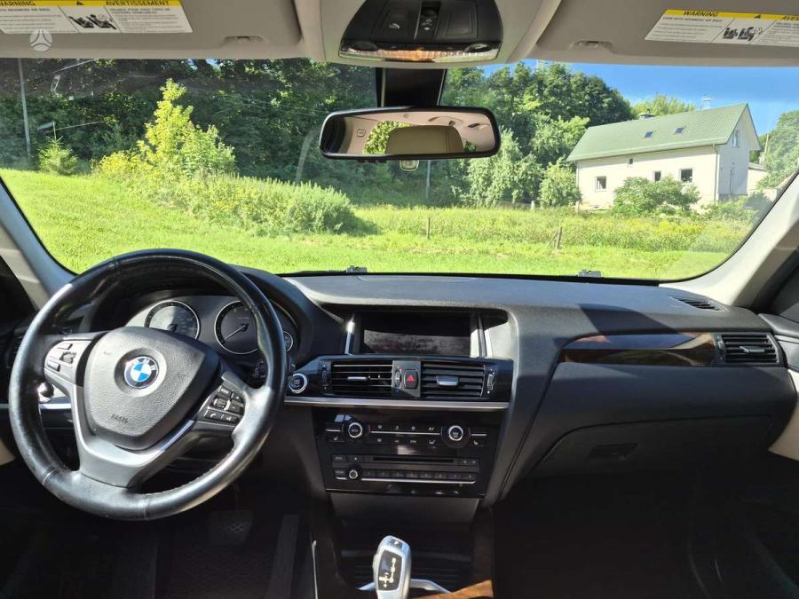 Grey BMW X3 2015 in Vilnius, with an engine capacity of 2.00 L and mileage of 161 thousand km for 10750 €, photo 12 on AUTOMOTO.COM.LV