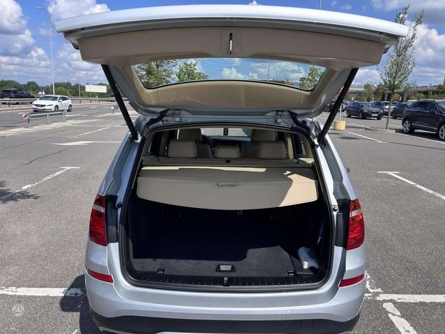 Pelēks BMW X3 2016 Viļņa, ar dzinēja tilpumu 2.00 L un nobraukumu 197 tūkst. km par 14300 €, foto 7 vietnē AUTOMOTO.COM.LV