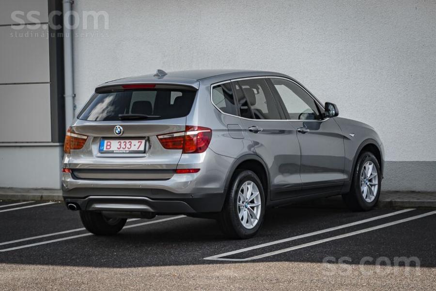 Grey BMW X3 2016 in Riga, with an engine capacity of 2.00 L and mileage of 94 thousand km for 16950 €, photo 5 on AUTOMOTO.COM.LV