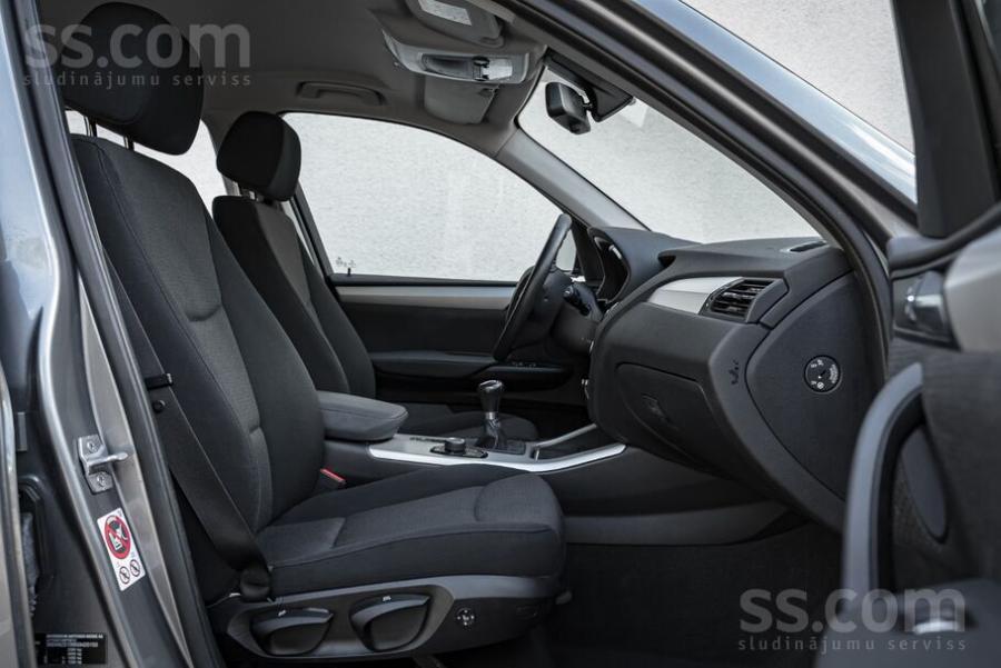 Grey BMW X3 2016 in Riga, with an engine capacity of 2.00 L and mileage of 94 thousand km for 16950 €, photo 9 on AUTOMOTO.COM.LV