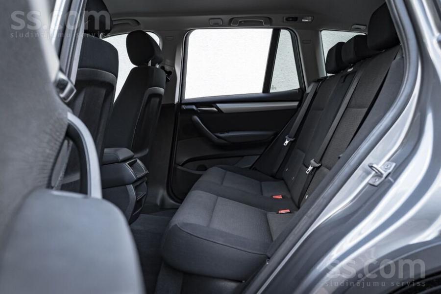 Grey BMW X3 2016 in Riga, with an engine capacity of 2.00 L and mileage of 94 thousand km for 16950 €, photo 10 on AUTOMOTO.COM.LV