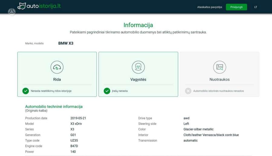 Серый БМВ Х3 2019 в Утена, объемом двигателя 2.00 л и пробегом 228 тыс. км за 22950 €, фото 2 на AUTOMOTO.COM.LV