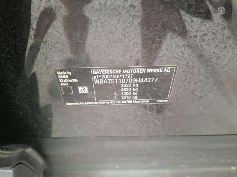 Pelēks BMW X3 2021 Viļņa, ar dzinēja tilpumu 2.00 L un nobraukumu 138 tūkst. km par 26999 €, foto 26 vietnē AUTOMOTO.COM.LV