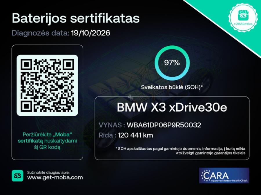Grey BMW X3 2023 in Kaunas, with an engine capacity of 2.00 L and mileage of 120 thousand km for 34771 €, photo 3 on AUTOMOTO.COM.LV
