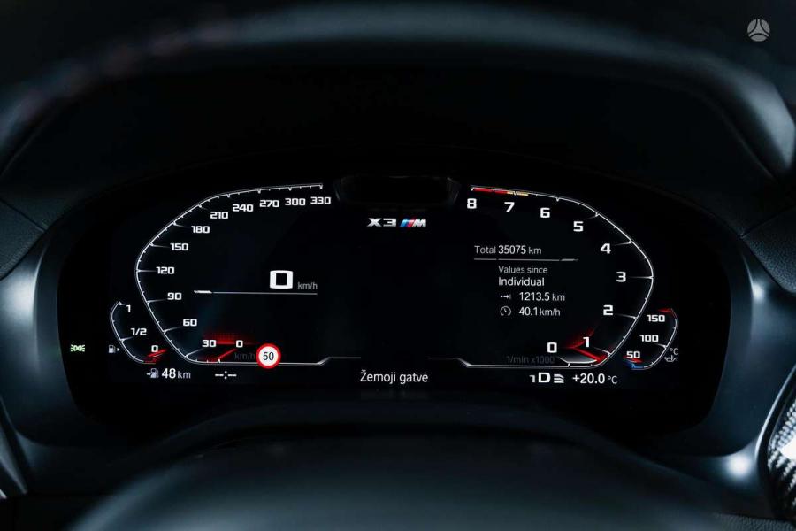 Black BMW x3-m 2022 in Vilnius, with an engine capacity of 2.99 L and mileage of 35 thousand km for 45000 €, photo 23 on AUTOMOTO.COM.LV